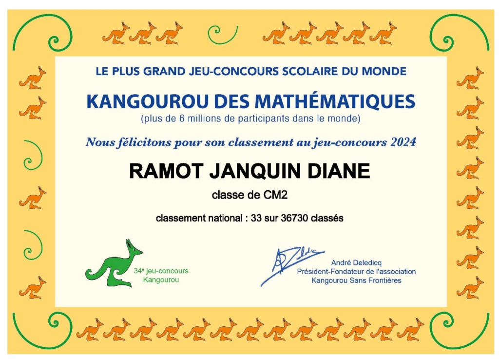 Une élève de P5 de l’EEB1-BRK excelle au concours international de ...